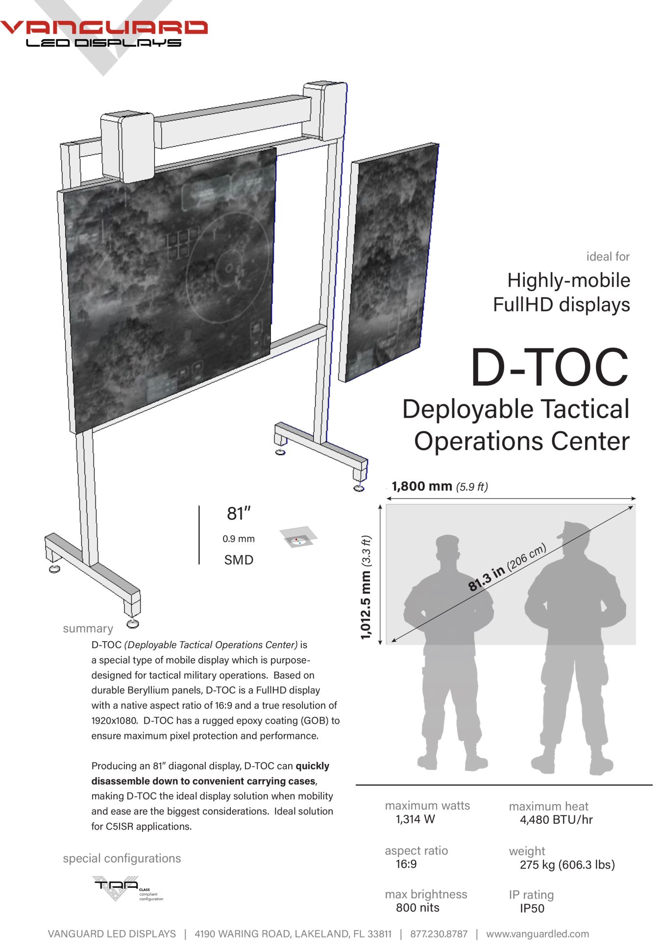 Taa Government D-Toc Mobile Display | Vanguard Led Display
