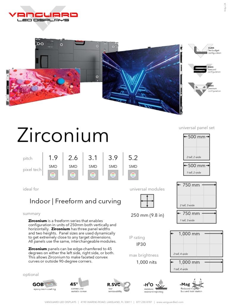 Vanguard’S Zirconium Series | Vanguard Led Display