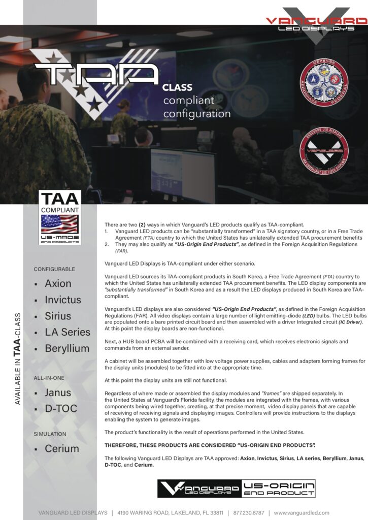Military Displays | Vanguard LED Displays